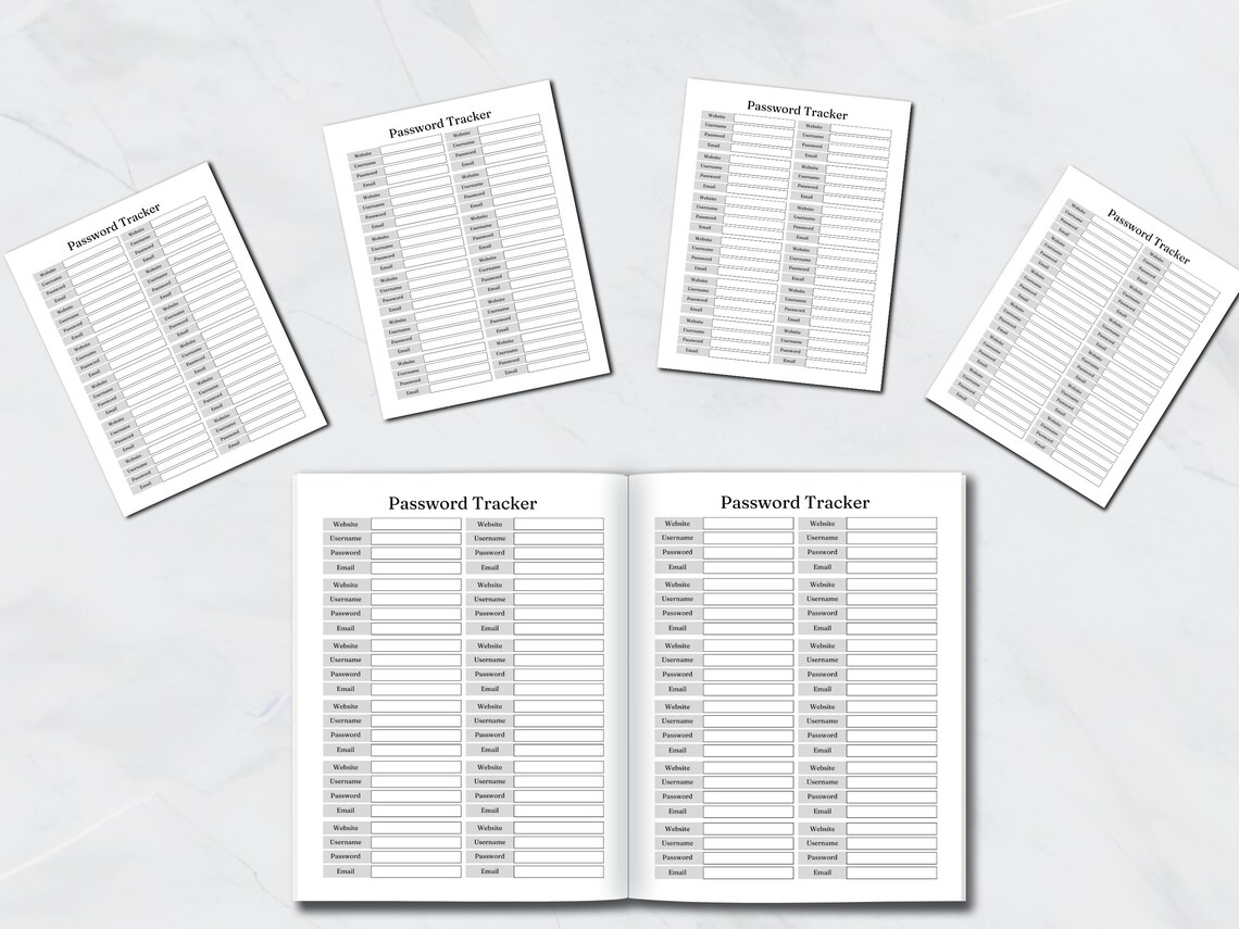 Minimalist Password Logbook Printable – Keep Your Passwords Secure and ...