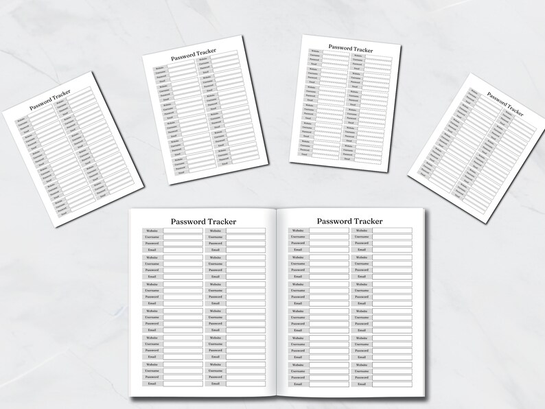 Minimalist Password Logbook Printable – Keep Your Passwords Secure and ...
