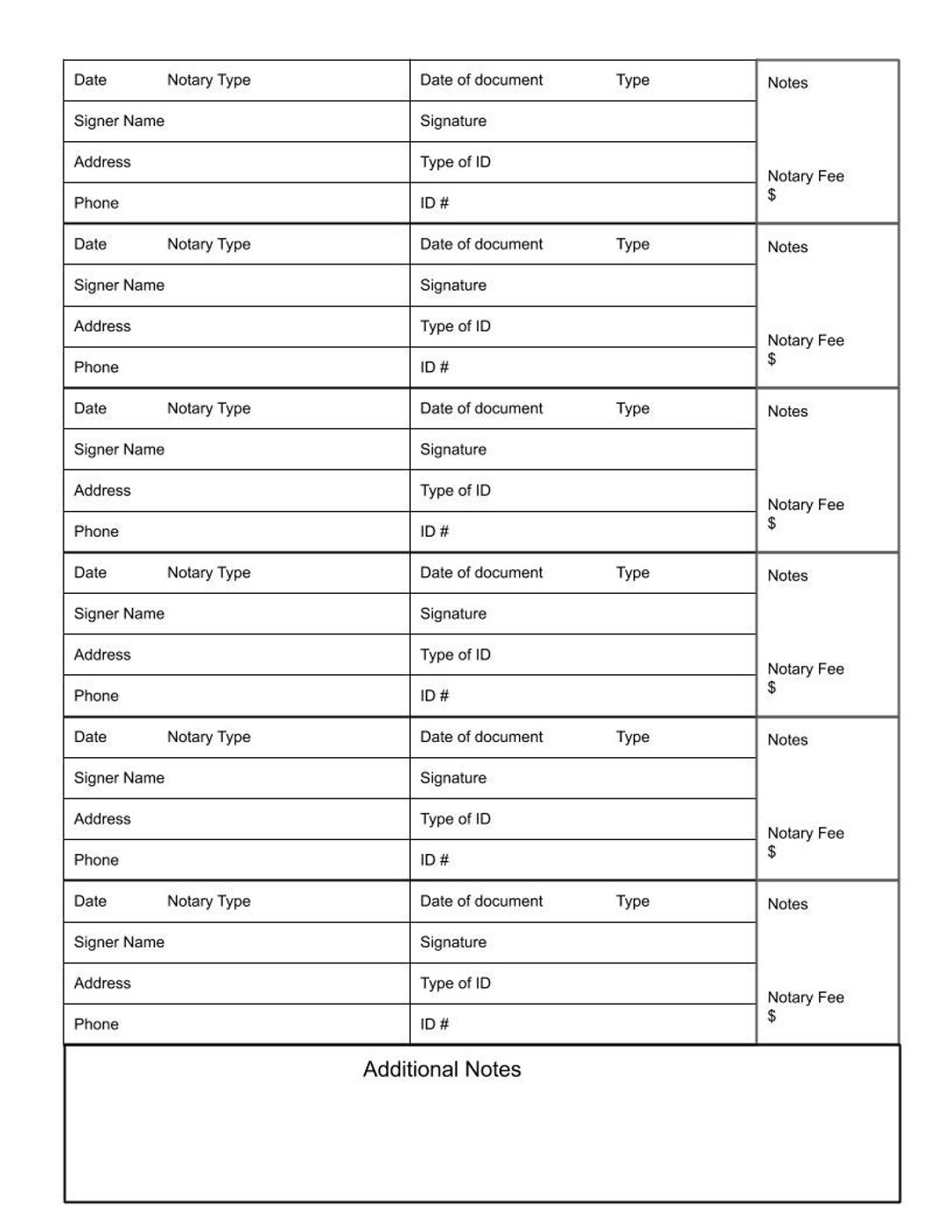 Notary Public Logbook Journal 8.5 X 11 - Etsy