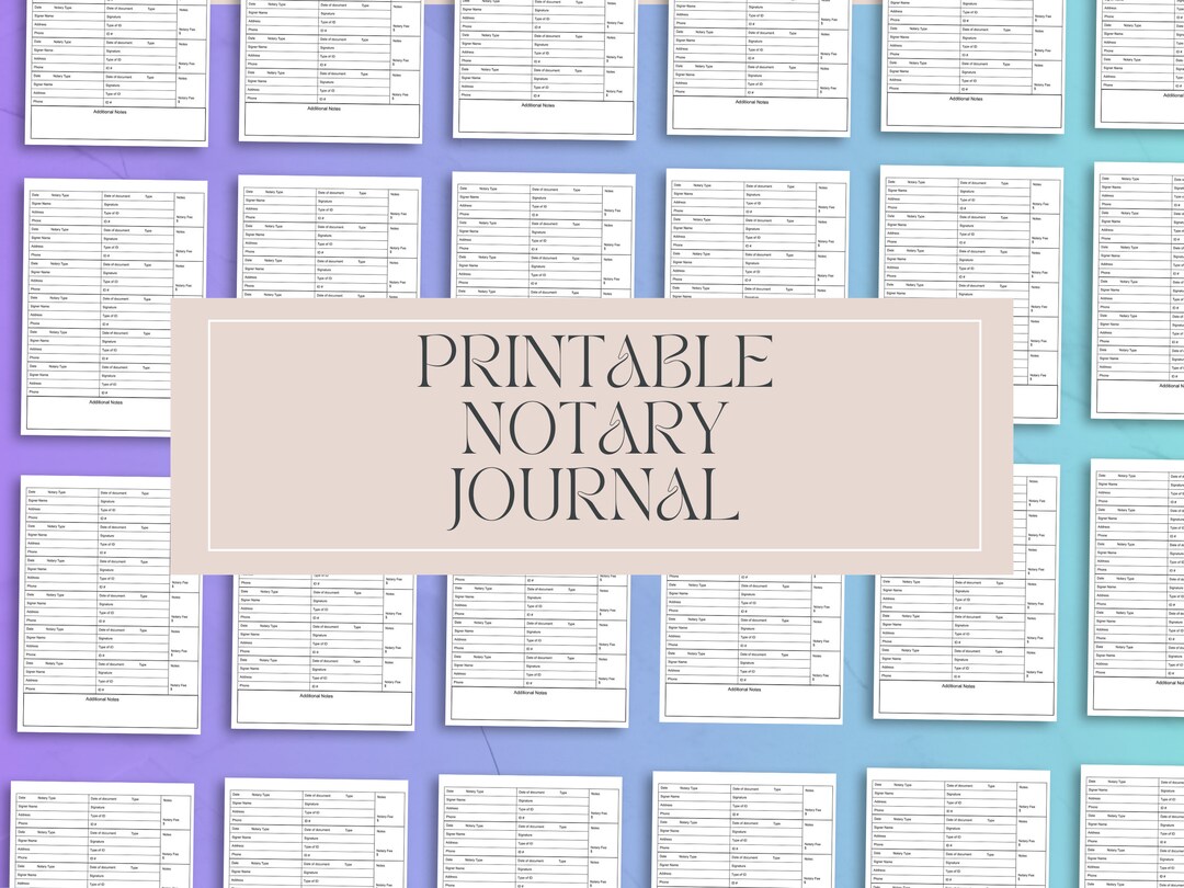 Professional Printable Notary Republic Logbook - Instant Download - Etsy