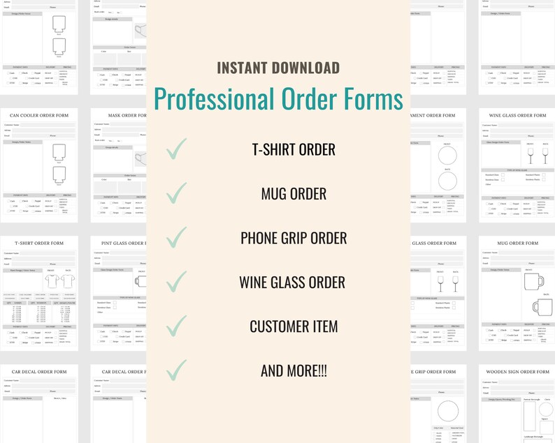 Ultimate Order Forms Bundle - Printable Customer Order Forms, Order ...