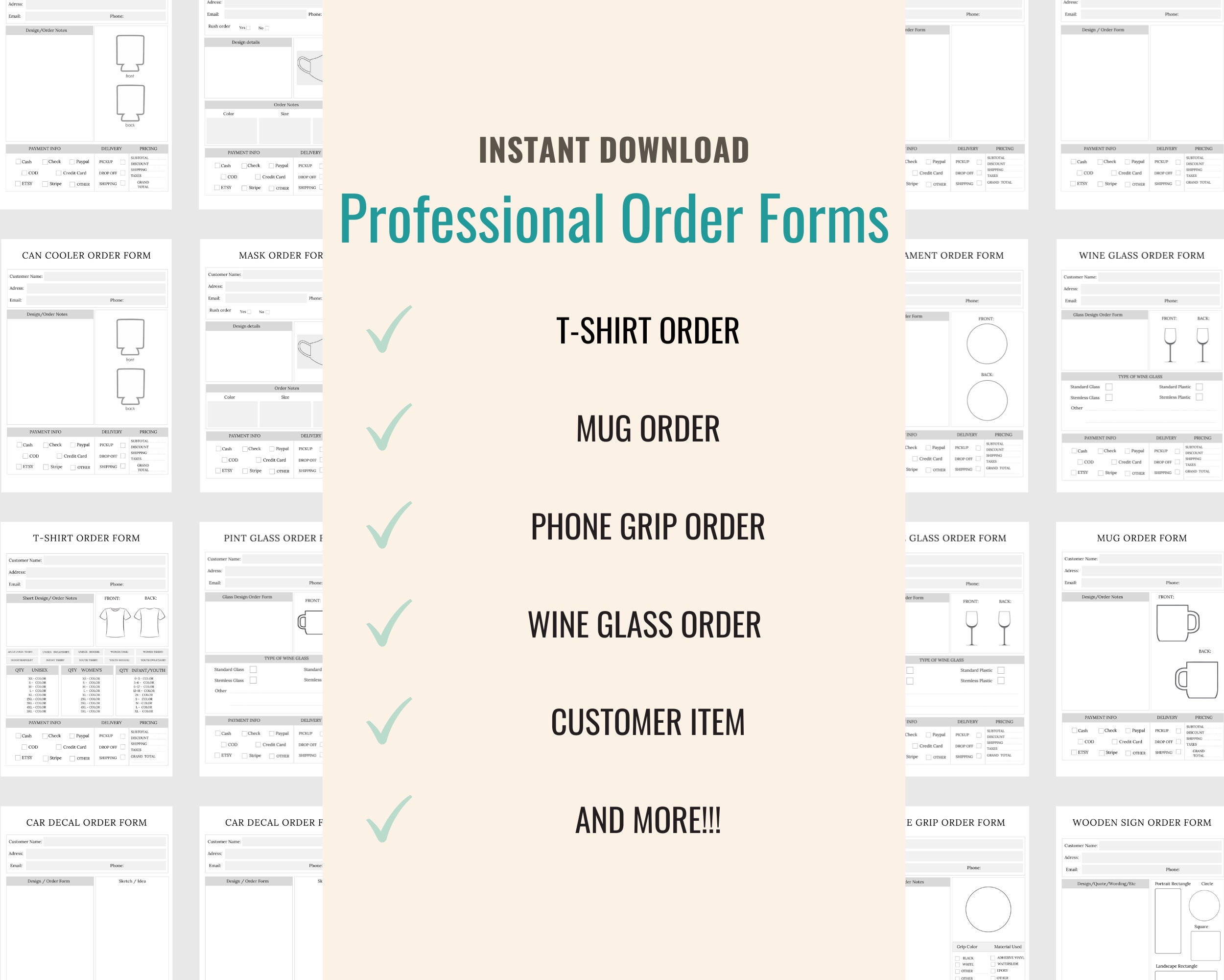 Ultimate Order Forms Bundle - Printable Customer Order Forms, Order ...