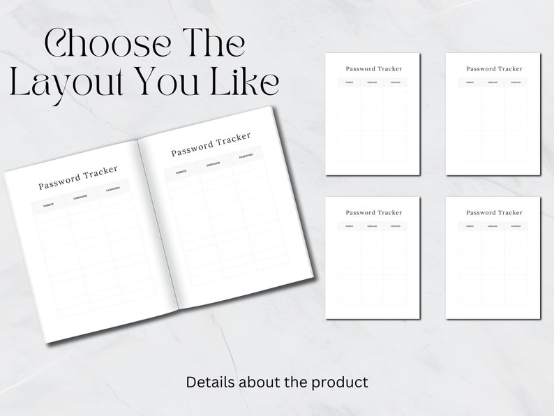 Minimalist Password Logbook Printable – Keep Your Passwords Secure and ...