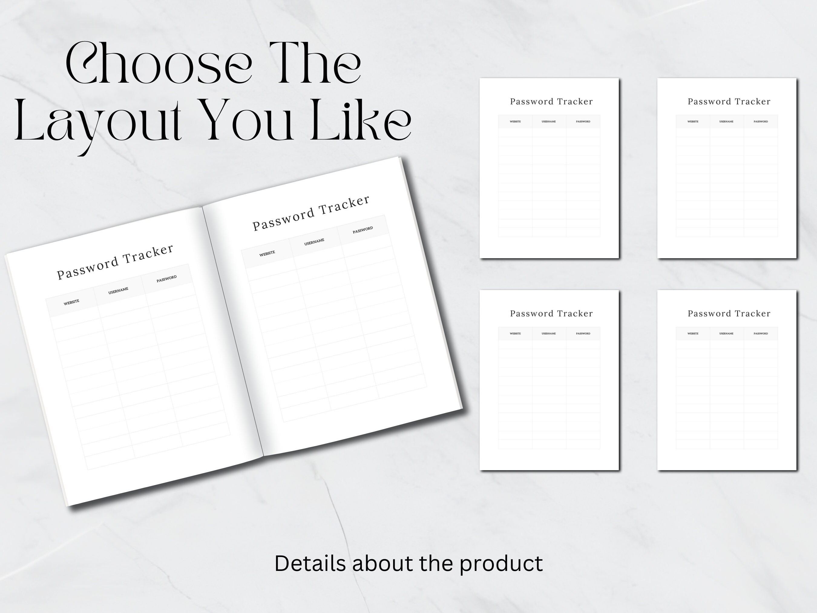 Minimalist Password Logbook Printable – Keep Your Passwords Secure and ...