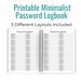 Minimalist Password Logbook Printable – Keep Your Passwords Secure and ...