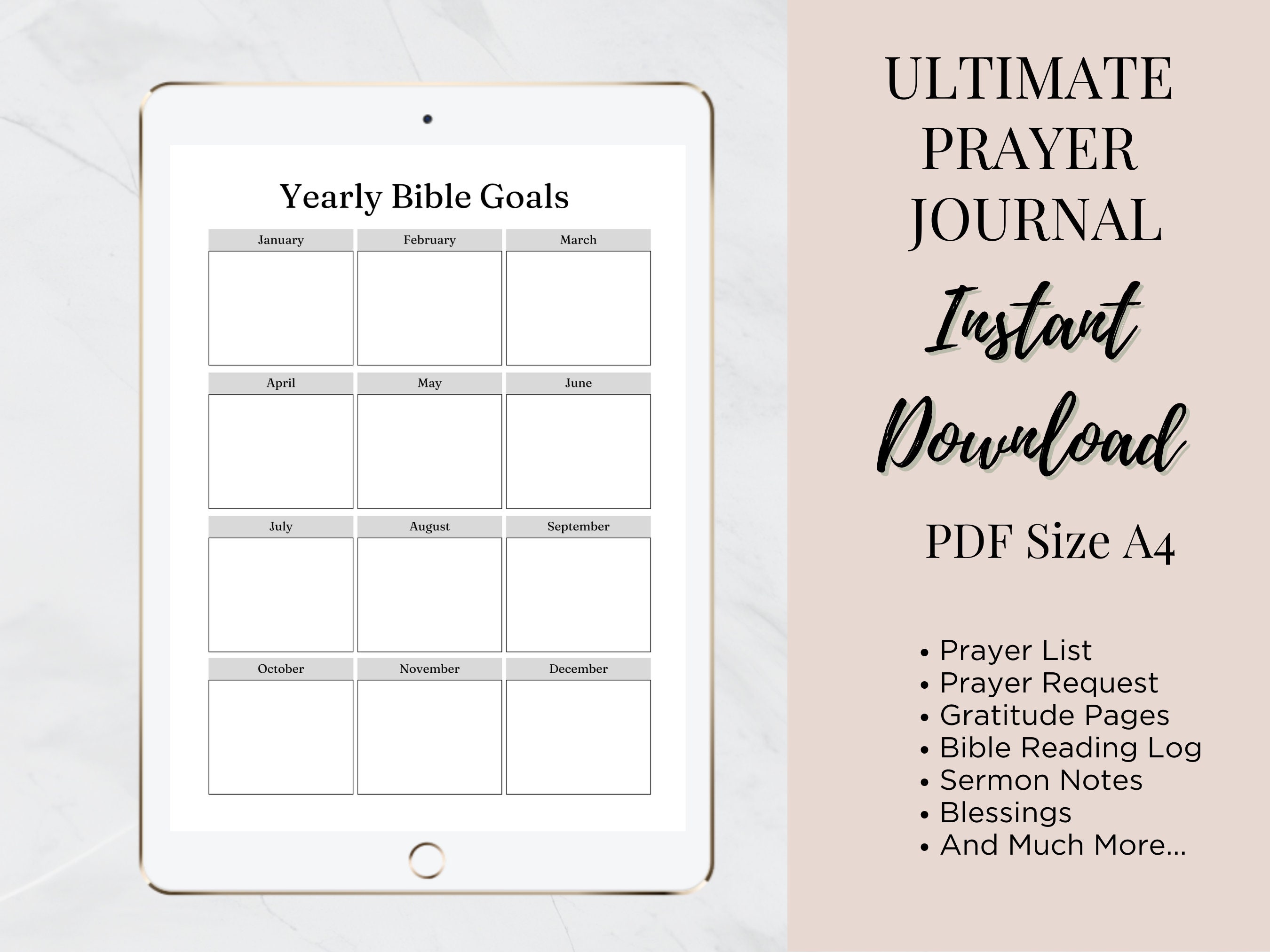 Printable Digital Prayer Journal Bundle - Weekly Layouts, Gratitude ...