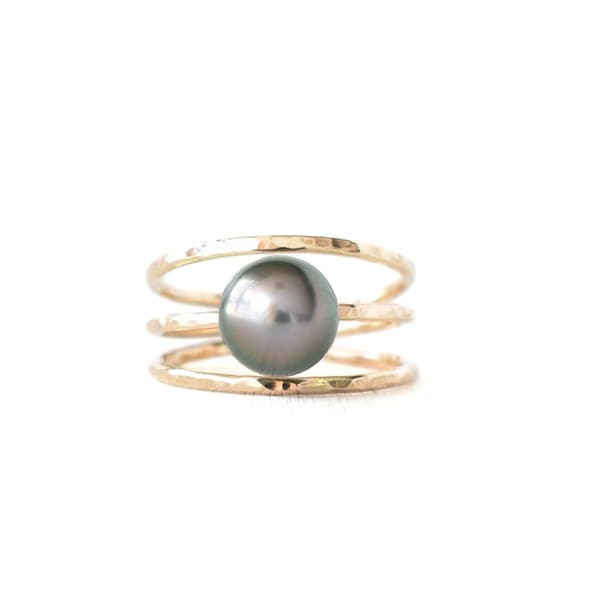 Tahitian Pearl Ring - Etsy