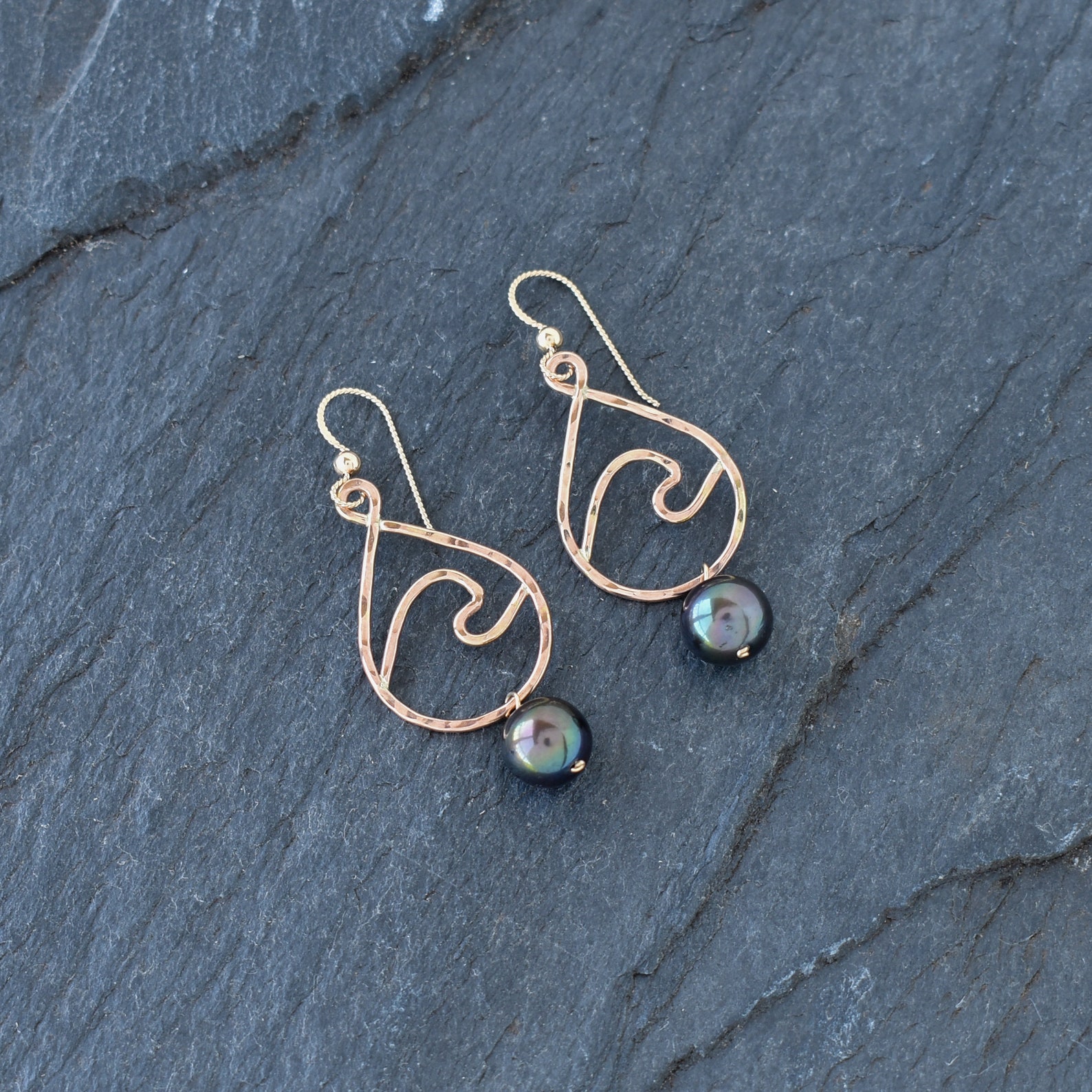 Small Wave Earrings, Wave Earrings, Small Teardrop Hoop Earrings, Ava ...