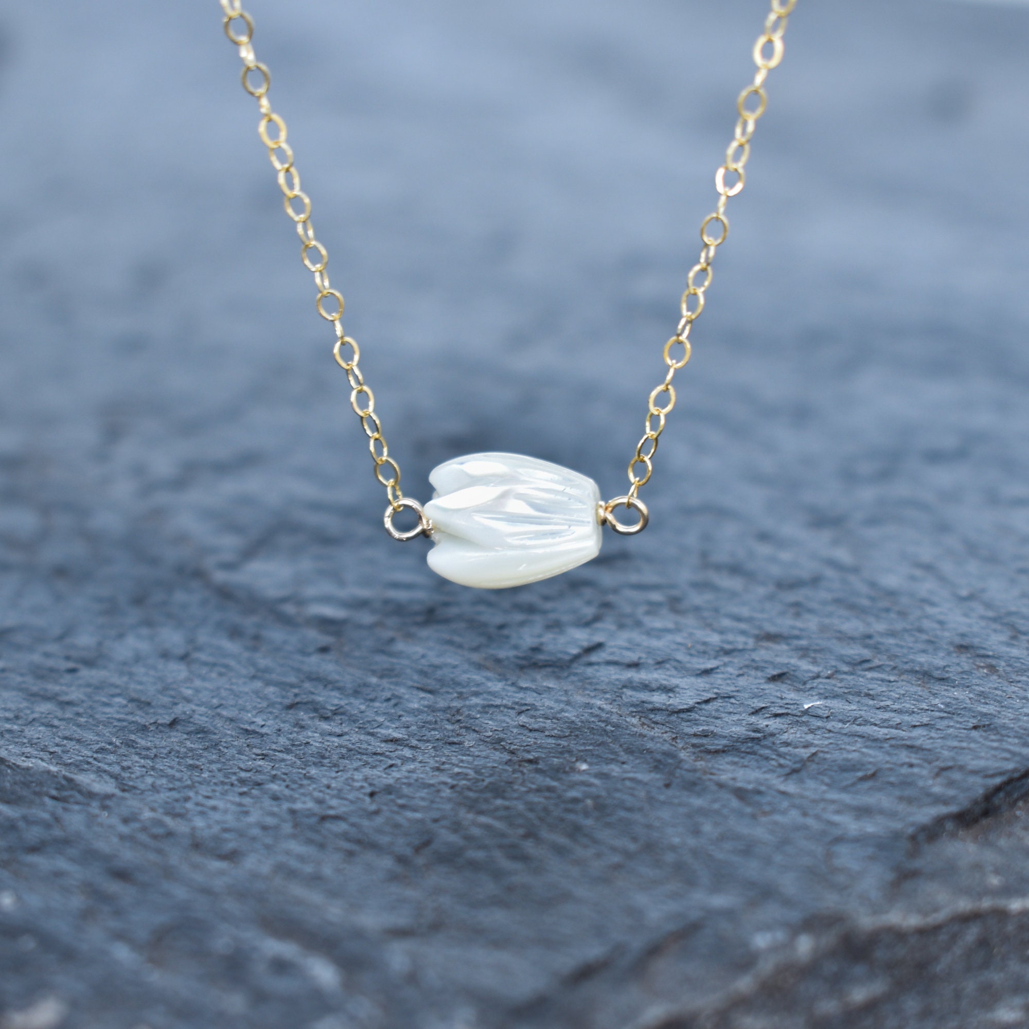 Single Pikake Flower Mother of Pearl Necklace Pikake Jewelry - Etsy