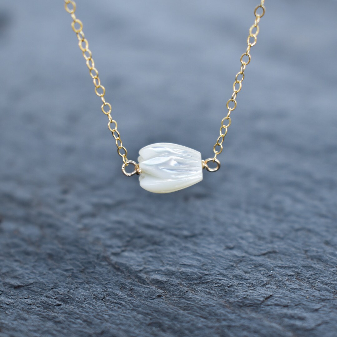 Single Pikake Flower Mother of Pearl Necklace, Pikake Jewelry, Hawaiian ...