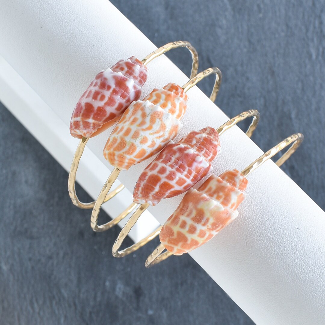 One Miter Shell Bangle Bracelet, Shells, Hawaiian Jewelry, Handmade in Hawaii, Beach Jewelry ...