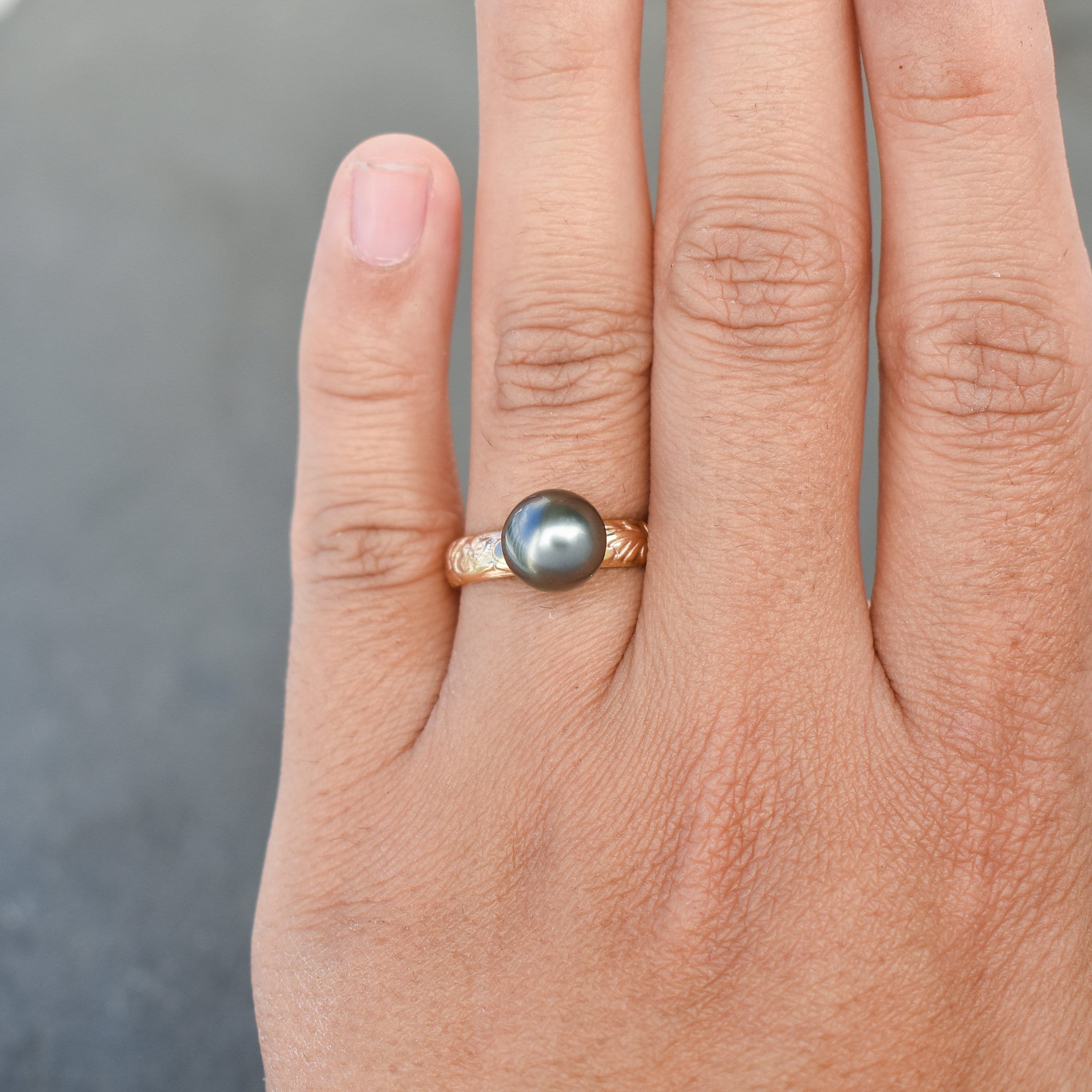 Tahitian Pearl Ring Hawaiian Heirloom Style Pattern Wire | Etsy