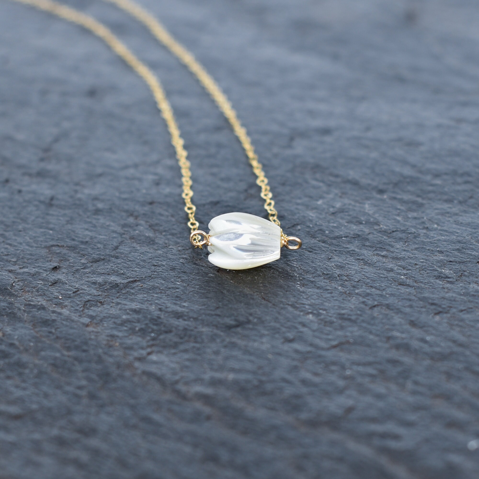 Single Pikake Flower Mother of Pearl Necklace Pikake Jewelry | Etsy