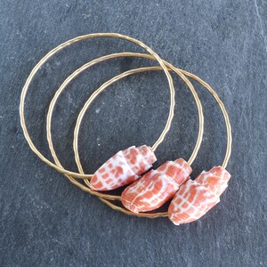 One Miter Shell Bangle Bracelet, Shells, Hawaiian Jewelry, Handmade in ...