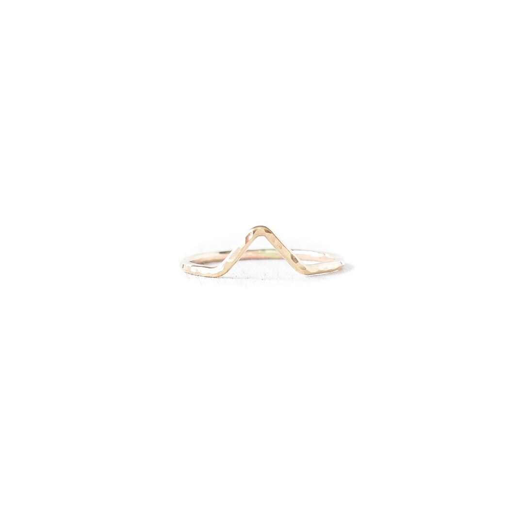 Thin Mauna Ring - Mountain Stacking Ring, Chevron Wire Ring, Cute ...