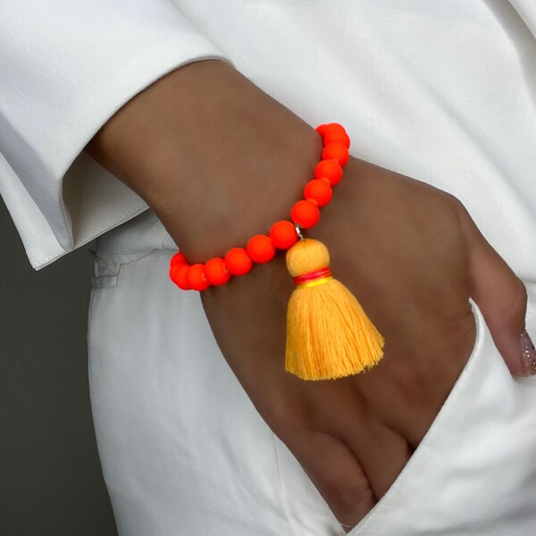 Neon Orange Bracelet - Etsy