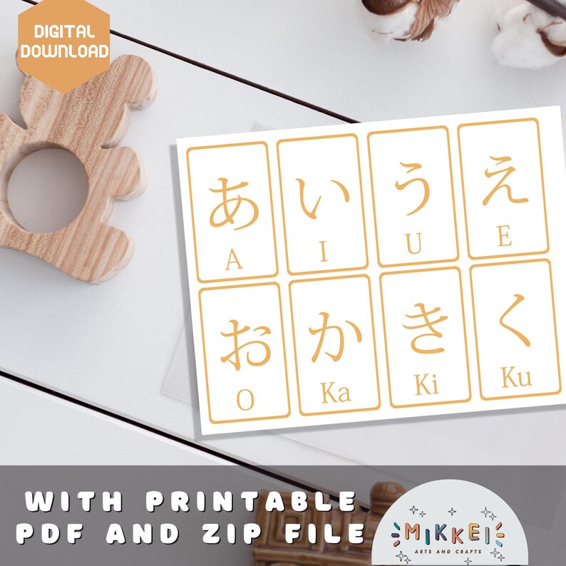 Japanese Hiragana Flashcard Mini, Printable Japanese for Beginners ...