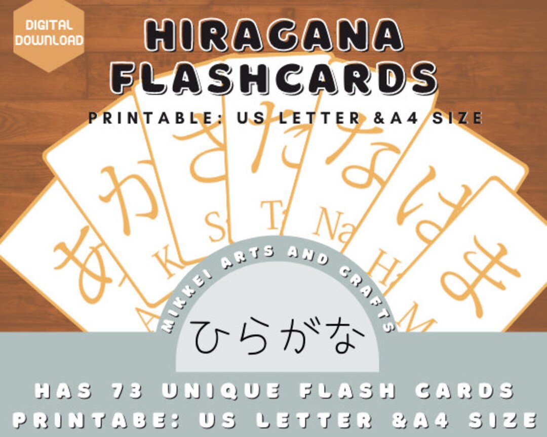 Mini Hiragana Flash Cards Japanese Flash Cards Learning - Etsy UK