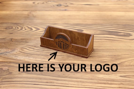 Desktop Business Card Holder With Your Logo | Etsy