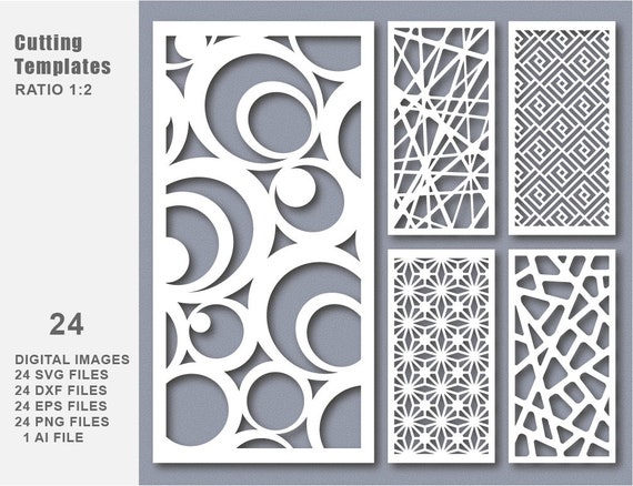 24 SVG DXF Eps Png Bundle Cut Template Modern Decorative - Etsy