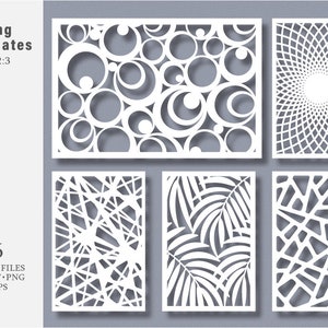 36 SVG DXF Eps Png Bundle Cut Template Modern Decorative Digital Panel ...