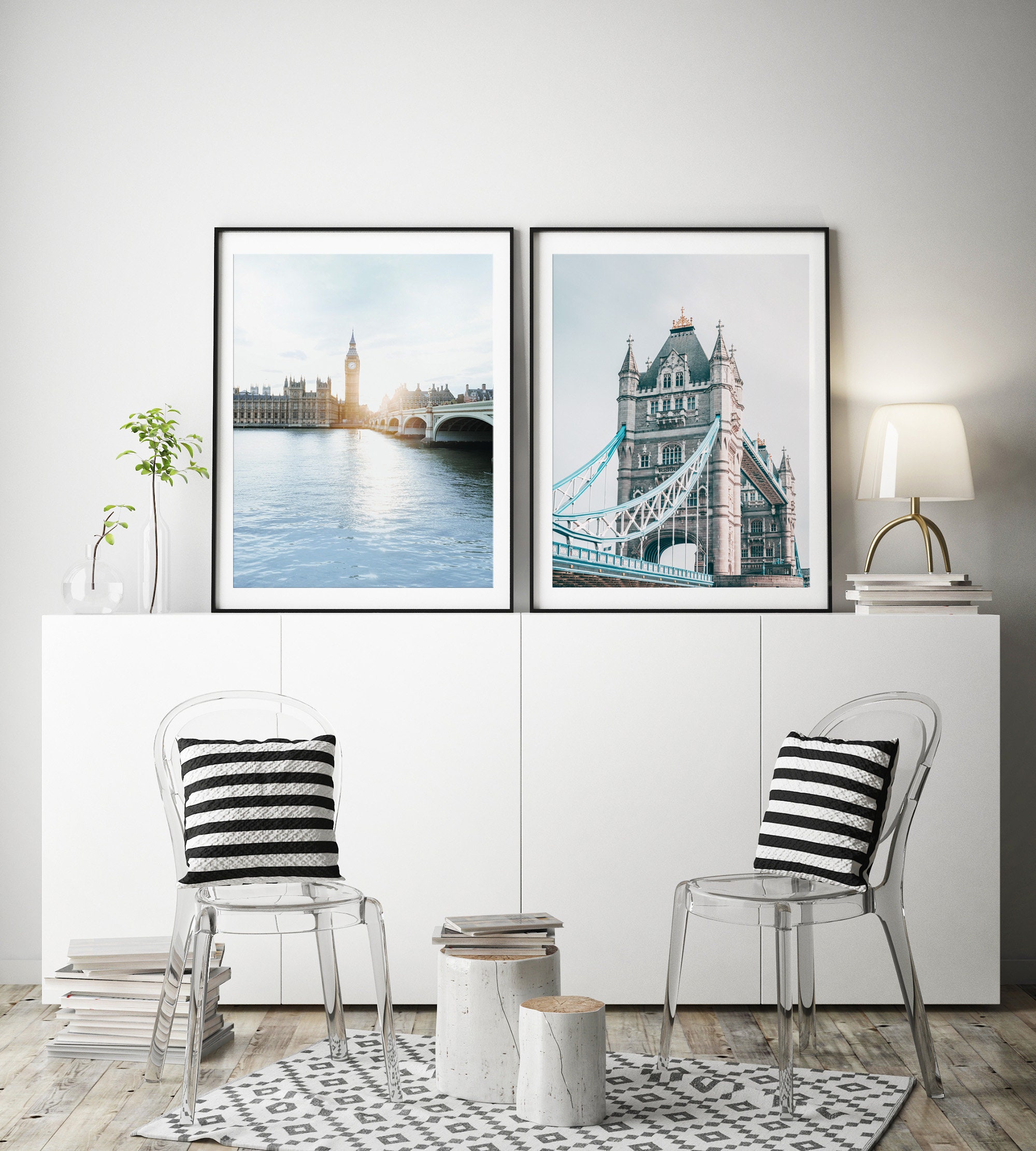 London Prints Prints Set of 3 London Eye Big Ben Tower | Etsy