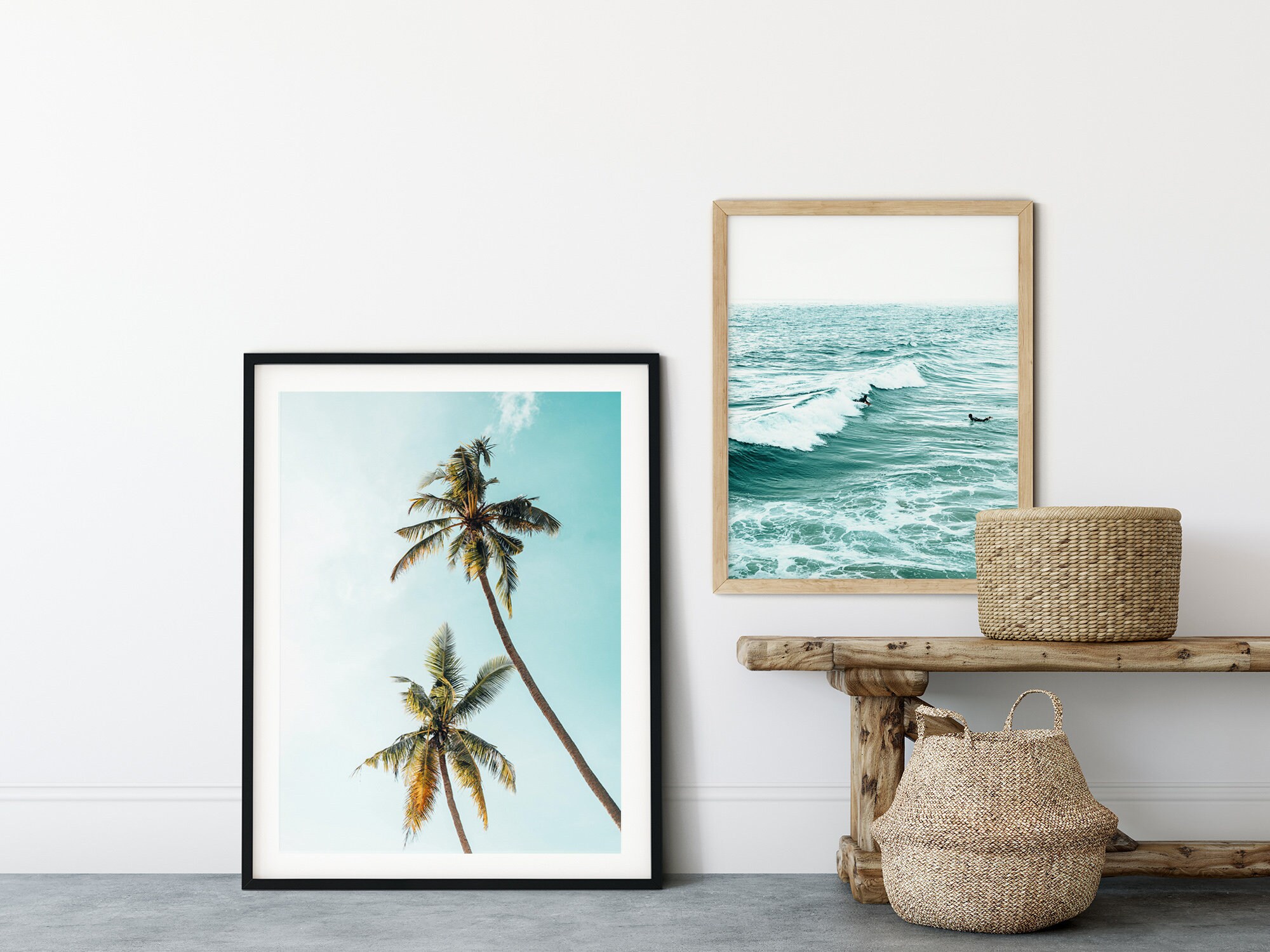 Print Set of 2 Surf Print Palm Trees Print Ocean Print - Etsy