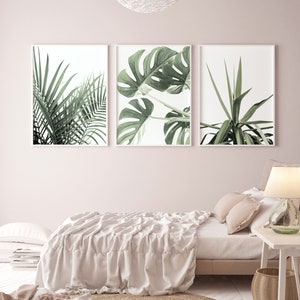 Tropical Leaves Prints, 3 Piece Wall Art, Digital Download, Prints Set ...