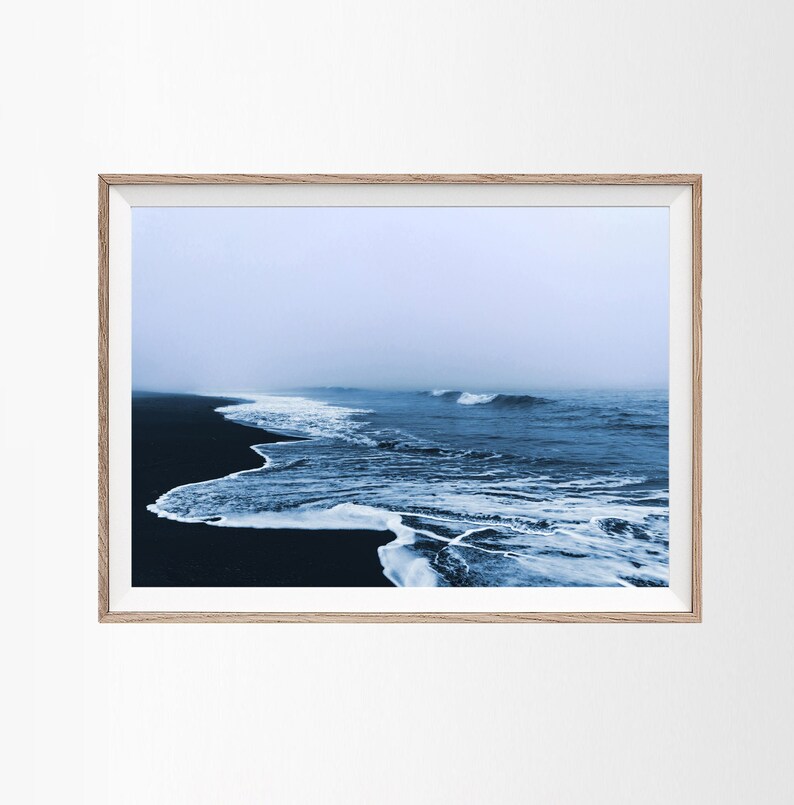 Blue Ocean Print Horizontal Wall Art Ocean Photography | Etsy