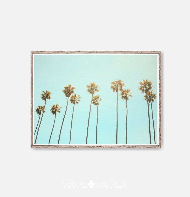 California Palm Trees Print Palm Wall Art Pastel Wall Art - Etsy
