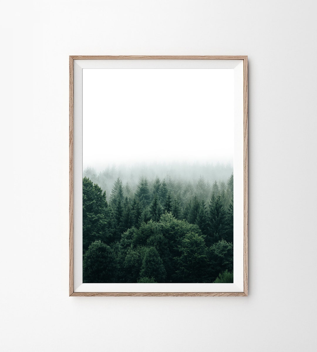 Minimalist Forest Print, Minimalist Wall Art, Forest Print, Green ...