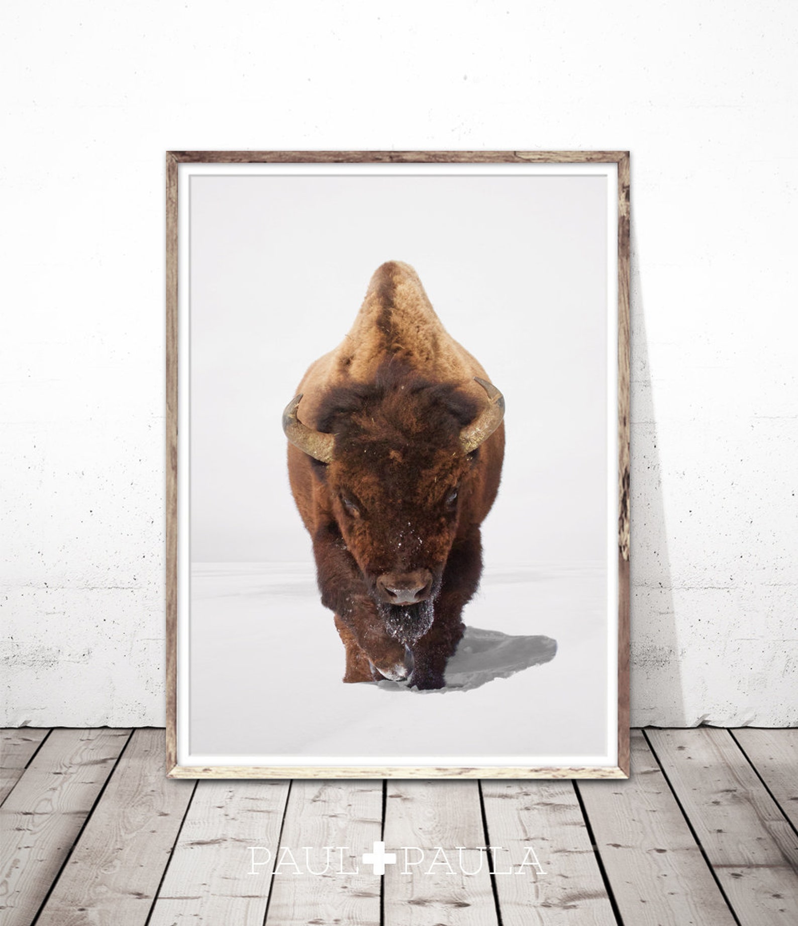 Bison Print Bison Wall Art Wilderness Print Woodlands | Etsy