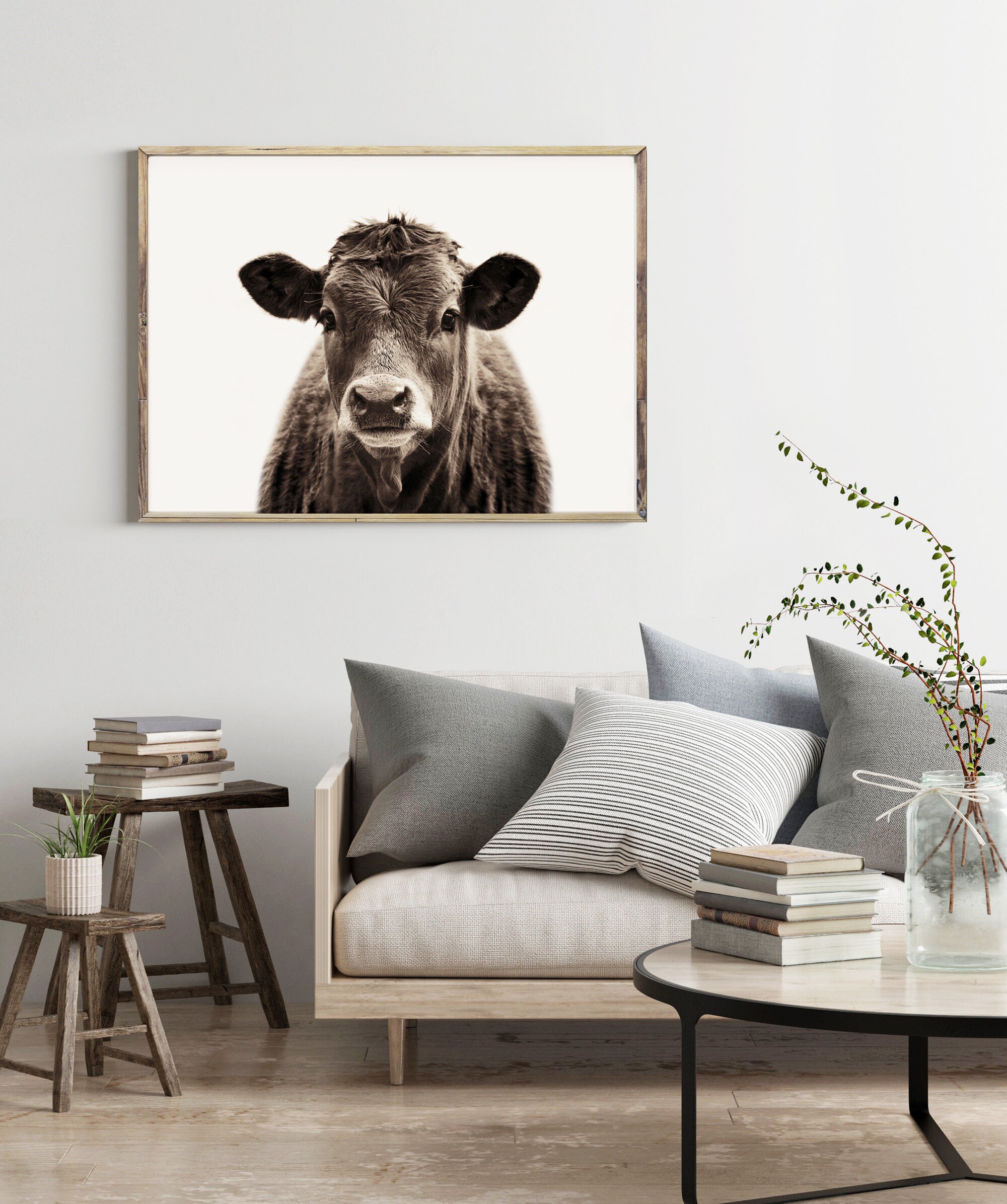 Cow Print Brown Cow Print Animal Photo Animal Poster Farm | Etsy