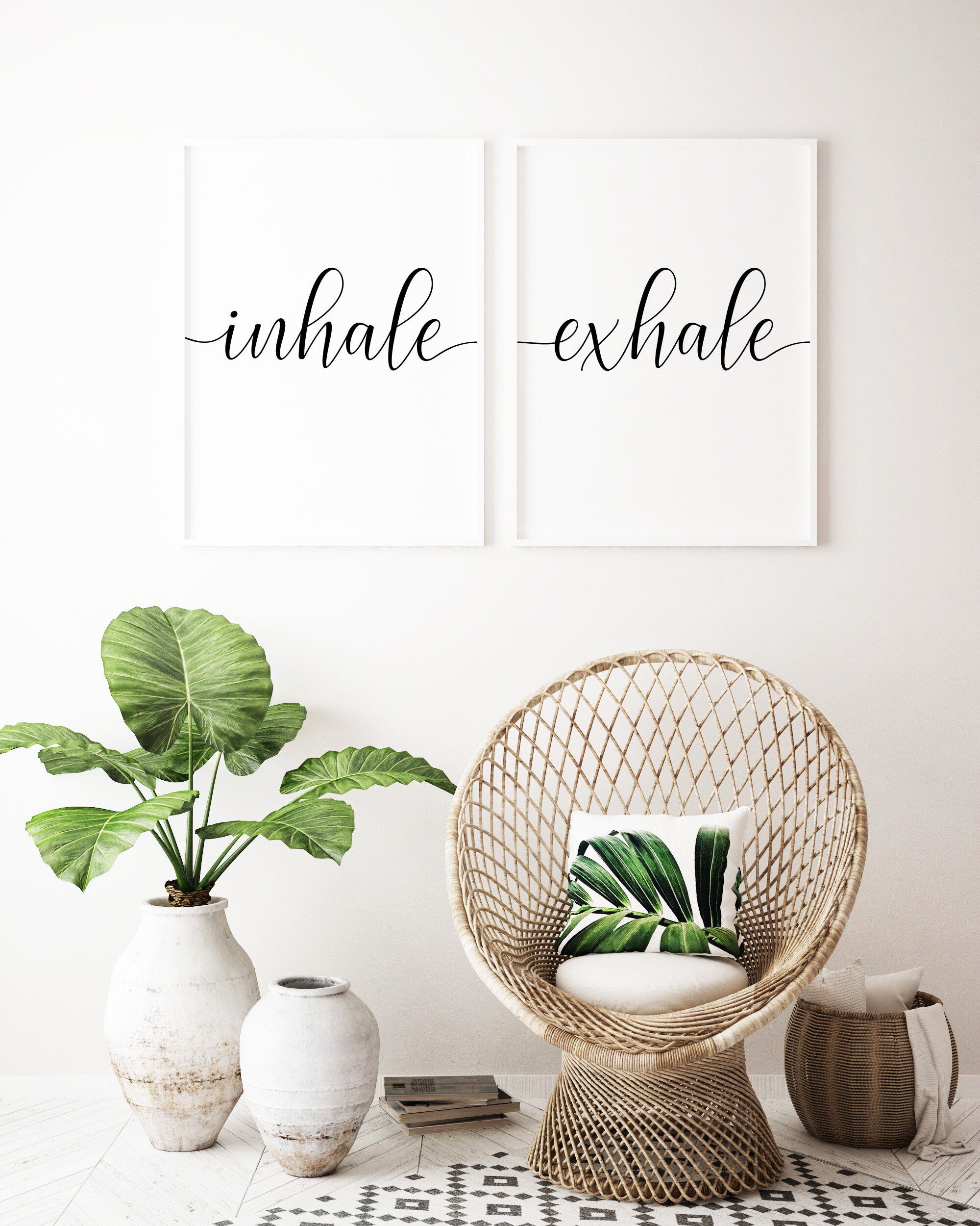 Inhale Exhale Printable Inhale Exhale Wall Art Set of 2 | Etsy