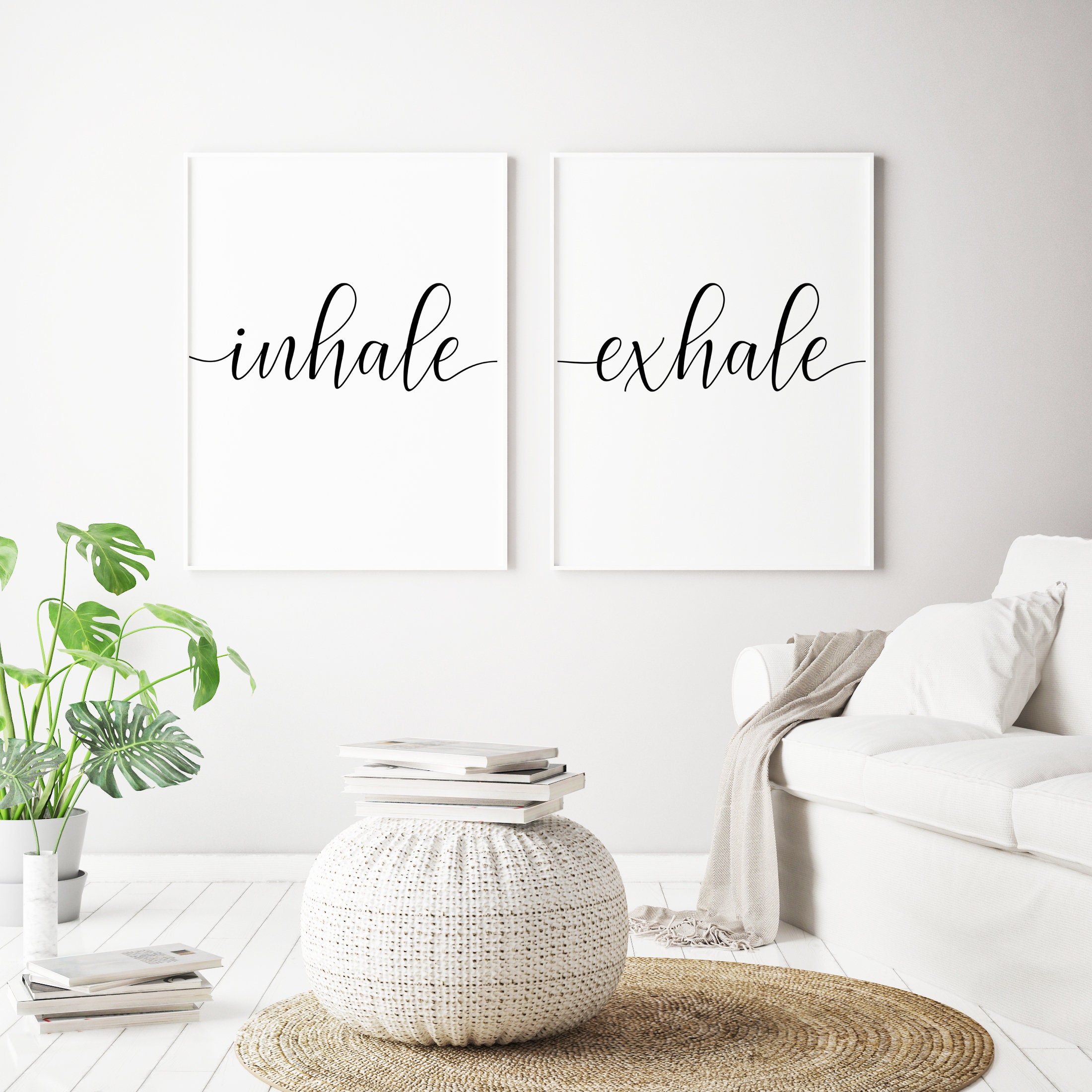 Inhale Exhale Printable Inhale Exhale Wall Art Set of 2 | Etsy