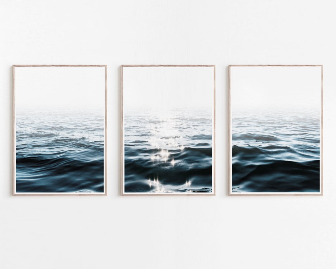 Ocean Prints, Set of 3 Prints, Digital Download Art, Ocean Prints Set ...