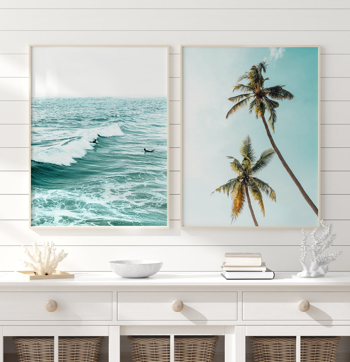 Print Set of 2 Surf Print Palm Trees Print Ocean Print - Etsy