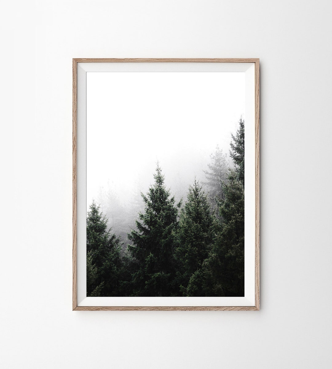 Minimalist Forest Print, Minimalist Wall Art, Forest Print, Green ...