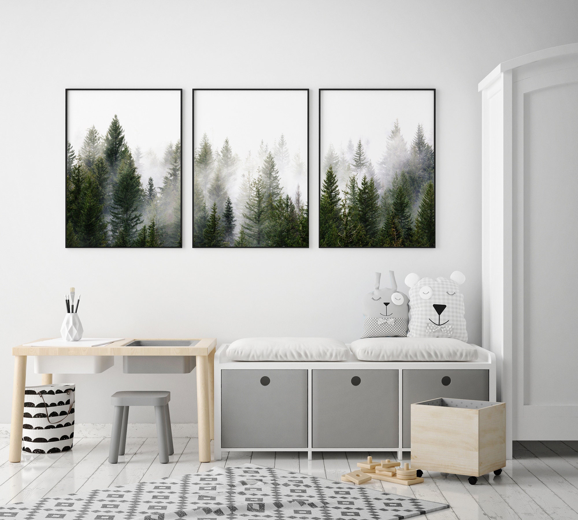 Forest Print Set of 3 Forest Photography 3 Piece Landscape - Etsy