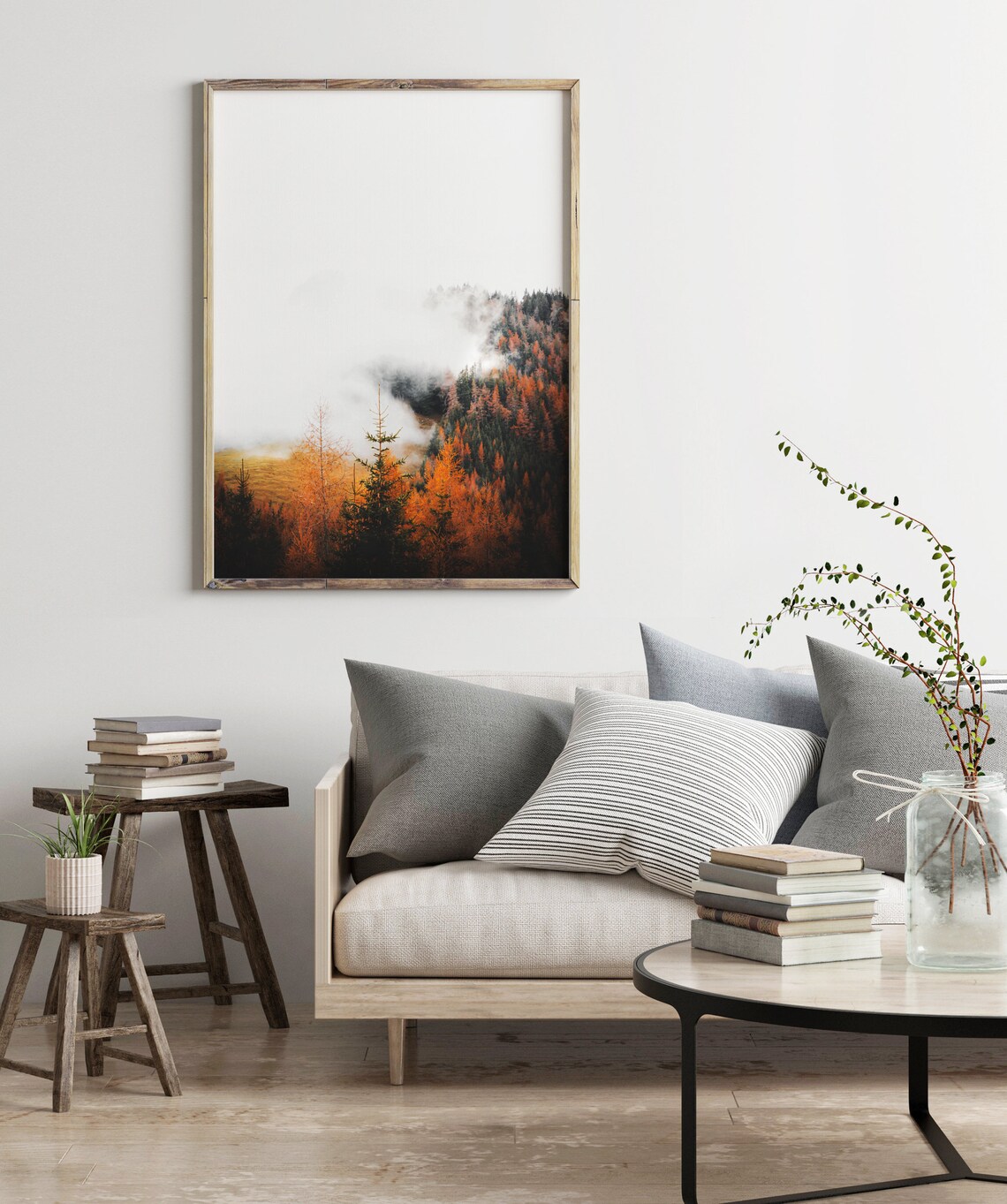 Minimalist Forrest Print Minimalist Wall Art Mountain | Etsy