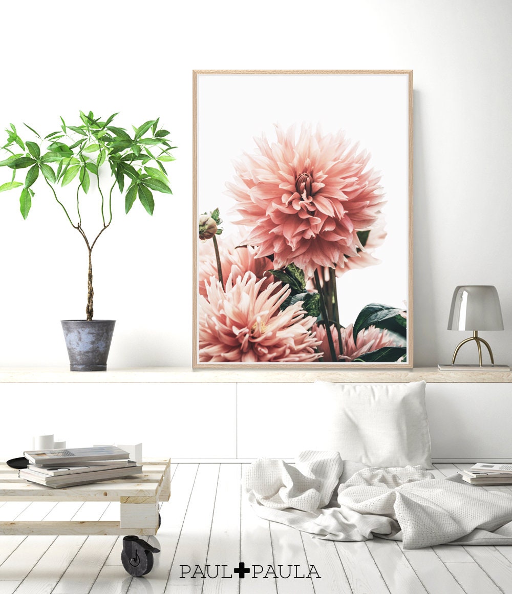 Dahlia Print Flowers Poster Flowers Art Print Dahlia | Etsy
