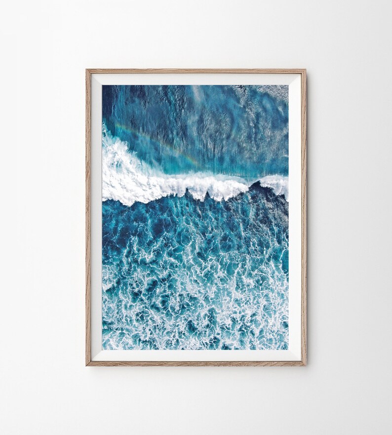 Aerial Ocean Wave Print, Ocean Print, Aerial Photography, Coastal Decor ...