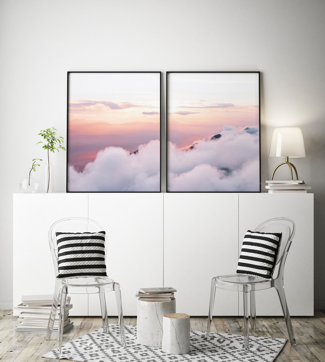 Clouds Prints, Clouds Wall Art, Print Set of 2, Sunset Wall Art, 2 ...