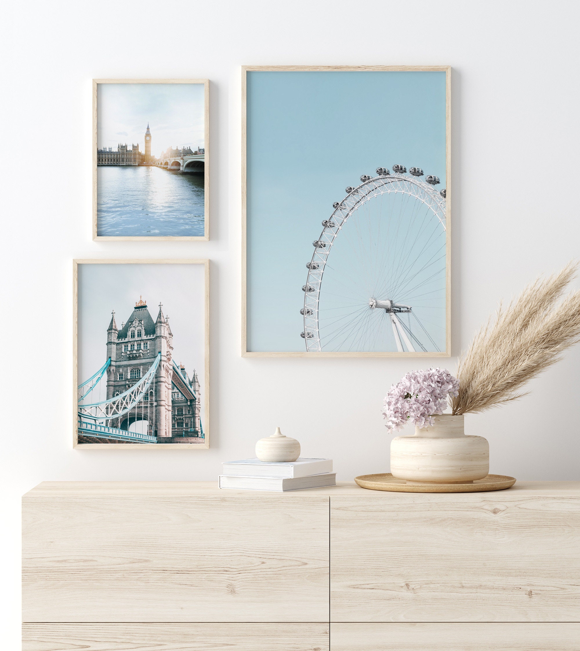 London Prints Prints Set of 3 London Eye Big Ben Tower | Etsy