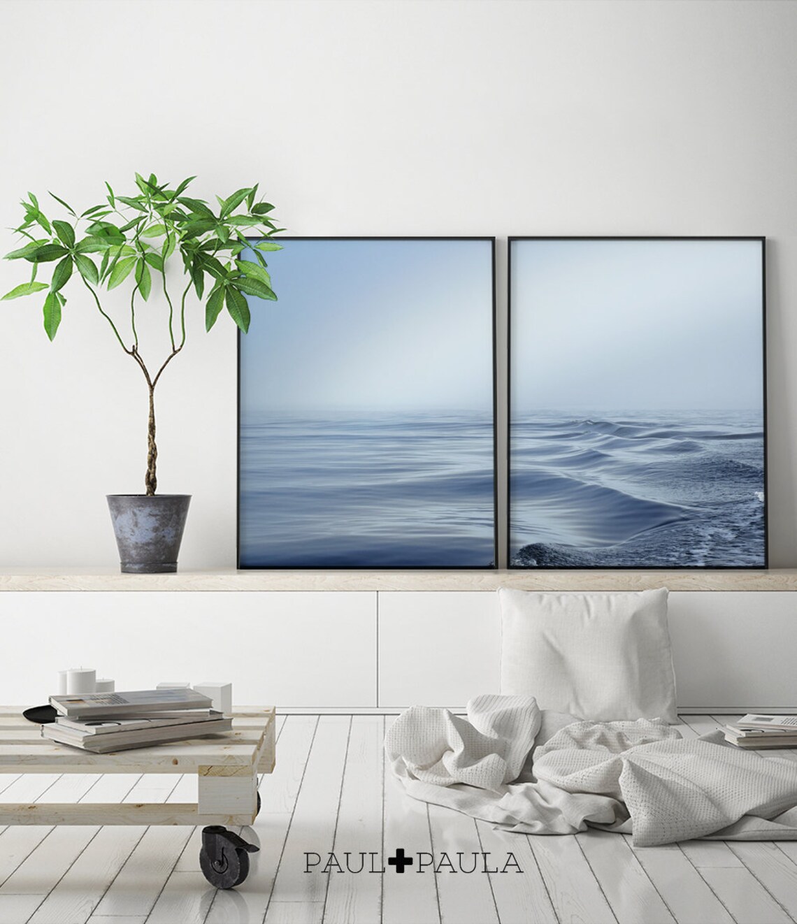 Blue Ocean Print, Print Set of 2, Ocean Photography Print, Landscape ...