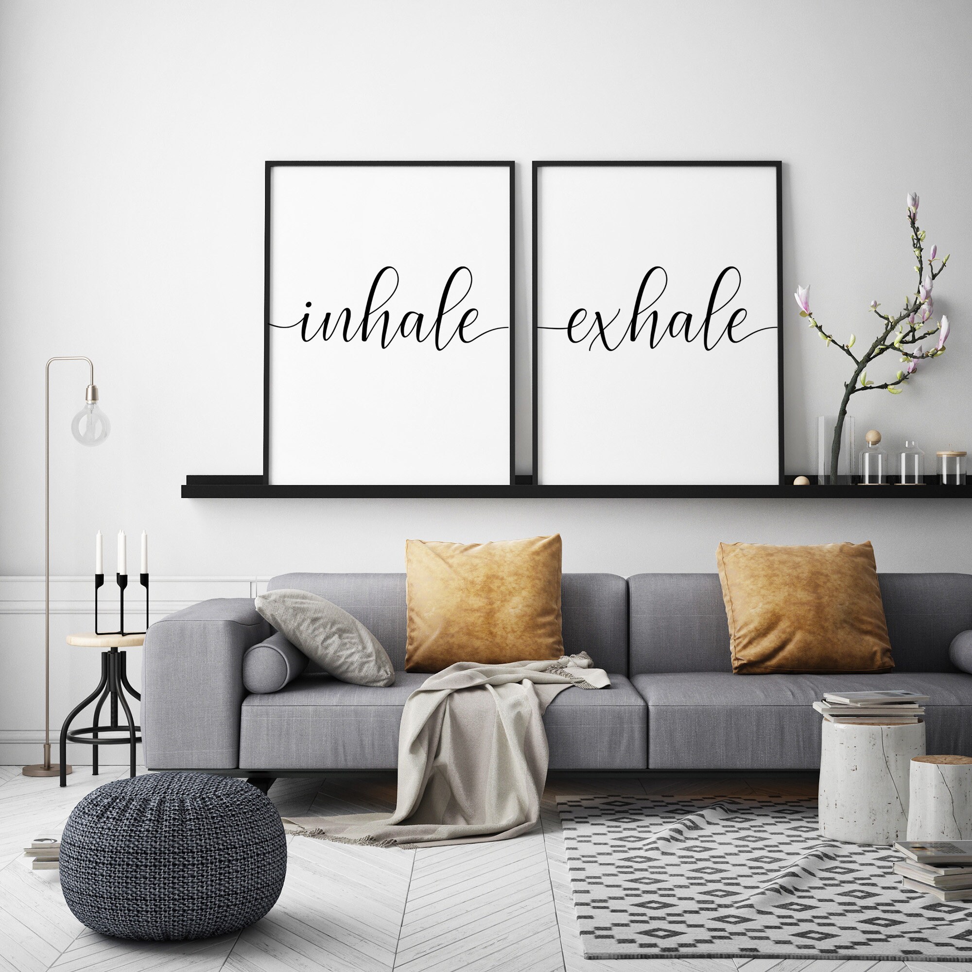 Inhale Exhale Printable Inhale Exhale Wall Art Set of 2 | Etsy