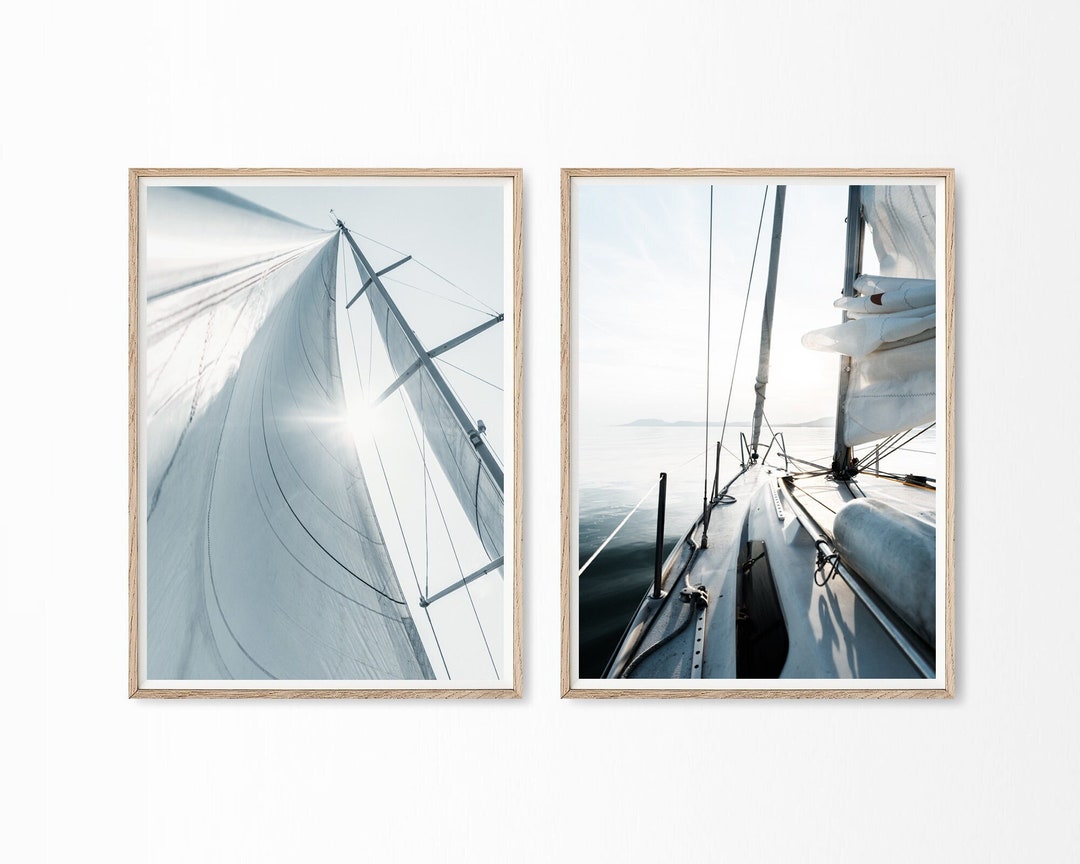 Segeln Poster 2er Set, Segeln Poster, Segelboot Fotografie, Strand Haus ...