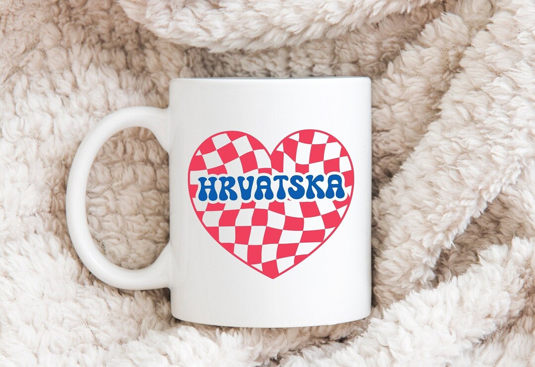 Hrvatska Zastava Srce Kava Salica Za Kavu Poklon, Retro Croatian ...