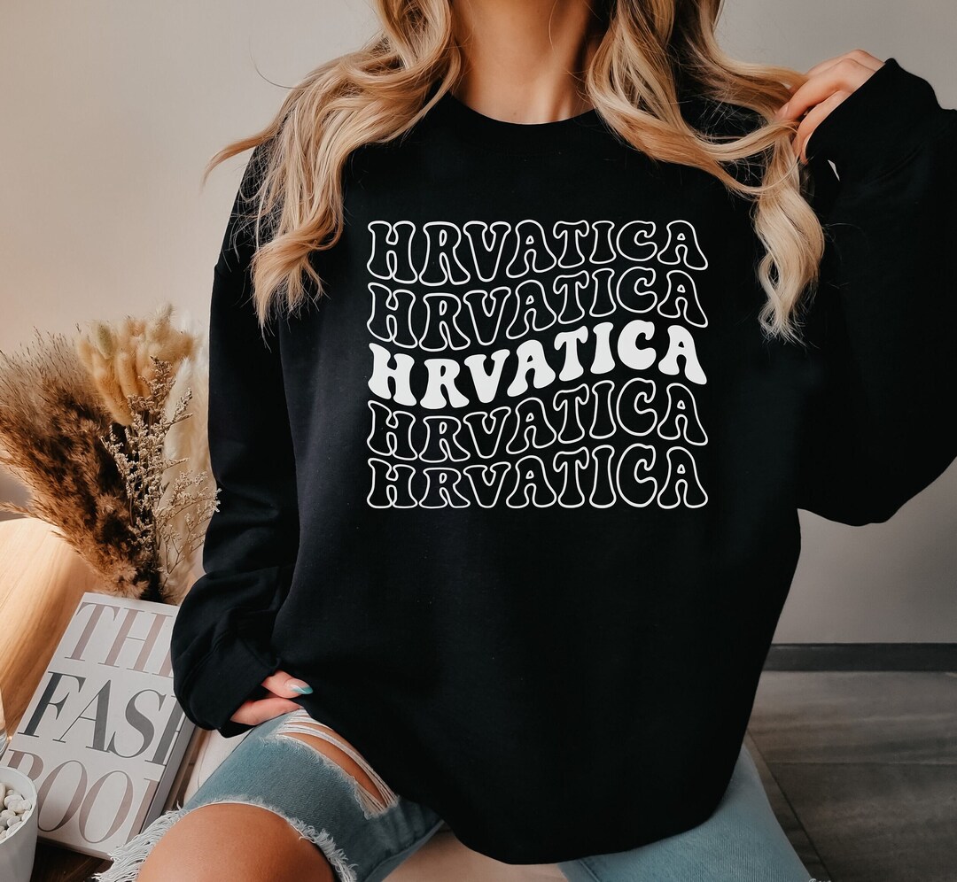 Hrvatica Sweatshirt, Cute Croatian Girl Top, Croatia Soccer Fan Gift ...