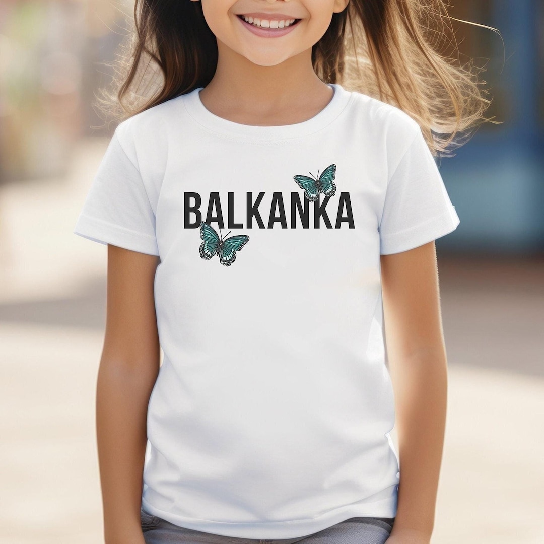 Butterfly Balkanka Kids Shirt, Pretty Balkan Girl T-shirt, Balkans Tee ...